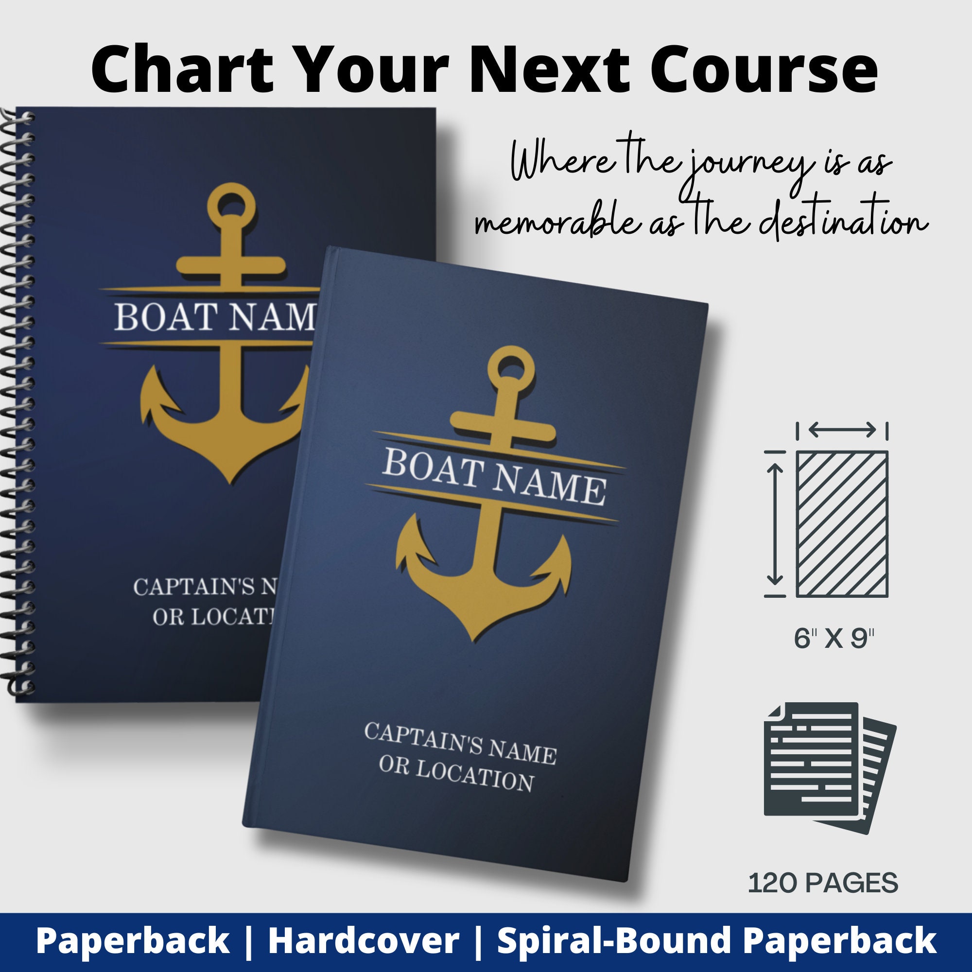 Personalized Boat Captains Log Gift for Boaters Ship Logbook - Etsy