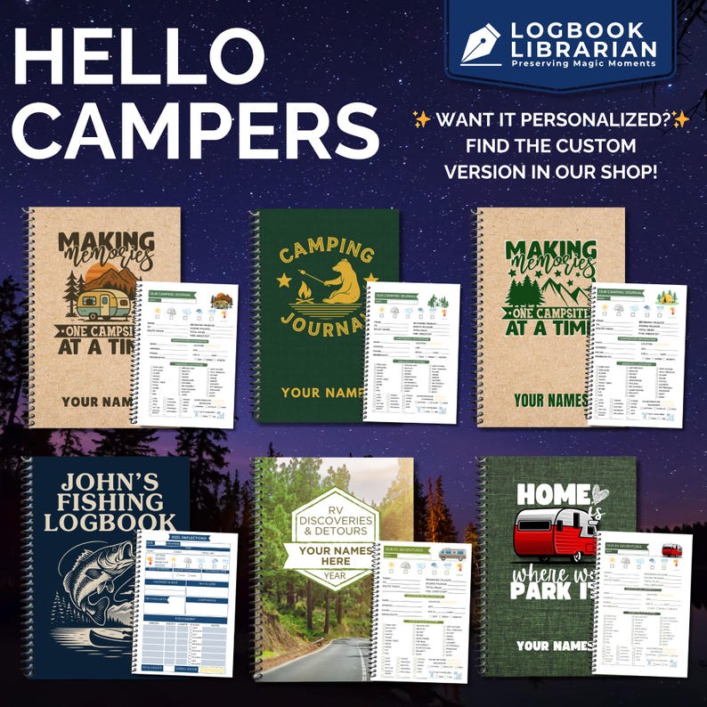 Personalized Camping Journal: RV Travel Log Book, Campground Tracker - Etsy