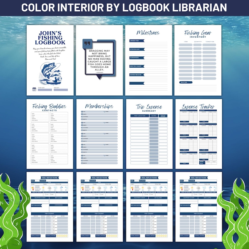 Personalized Fishing Logbook – Custom Name | Bass Fishing Journal ...