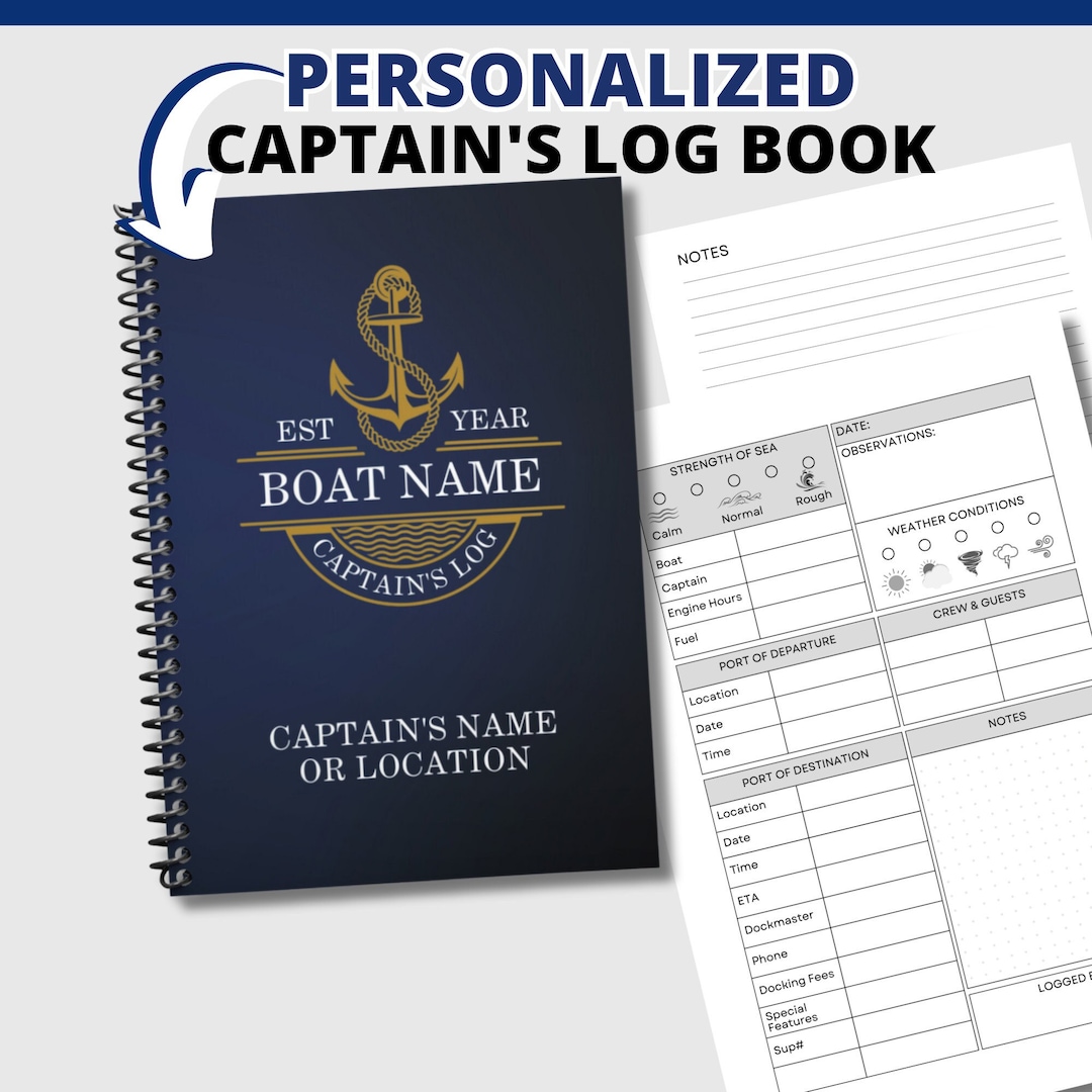 Personalized Captains Log Book Gift for Boaters - Etsy