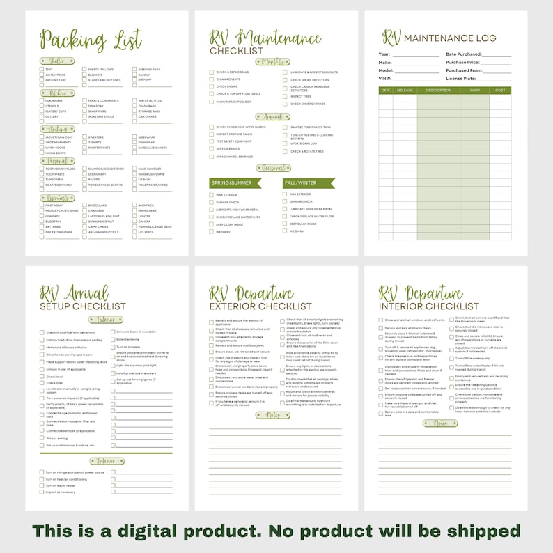 RV Travel Journal: Road Trip Logbook (digital Download) - Etsy