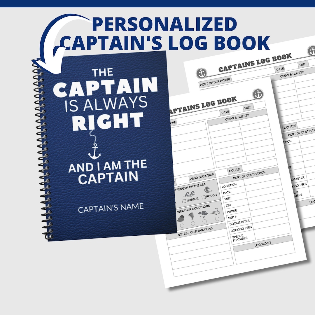 Personalized Captain's Logbook: Nautical Boating Journal - Etsy
