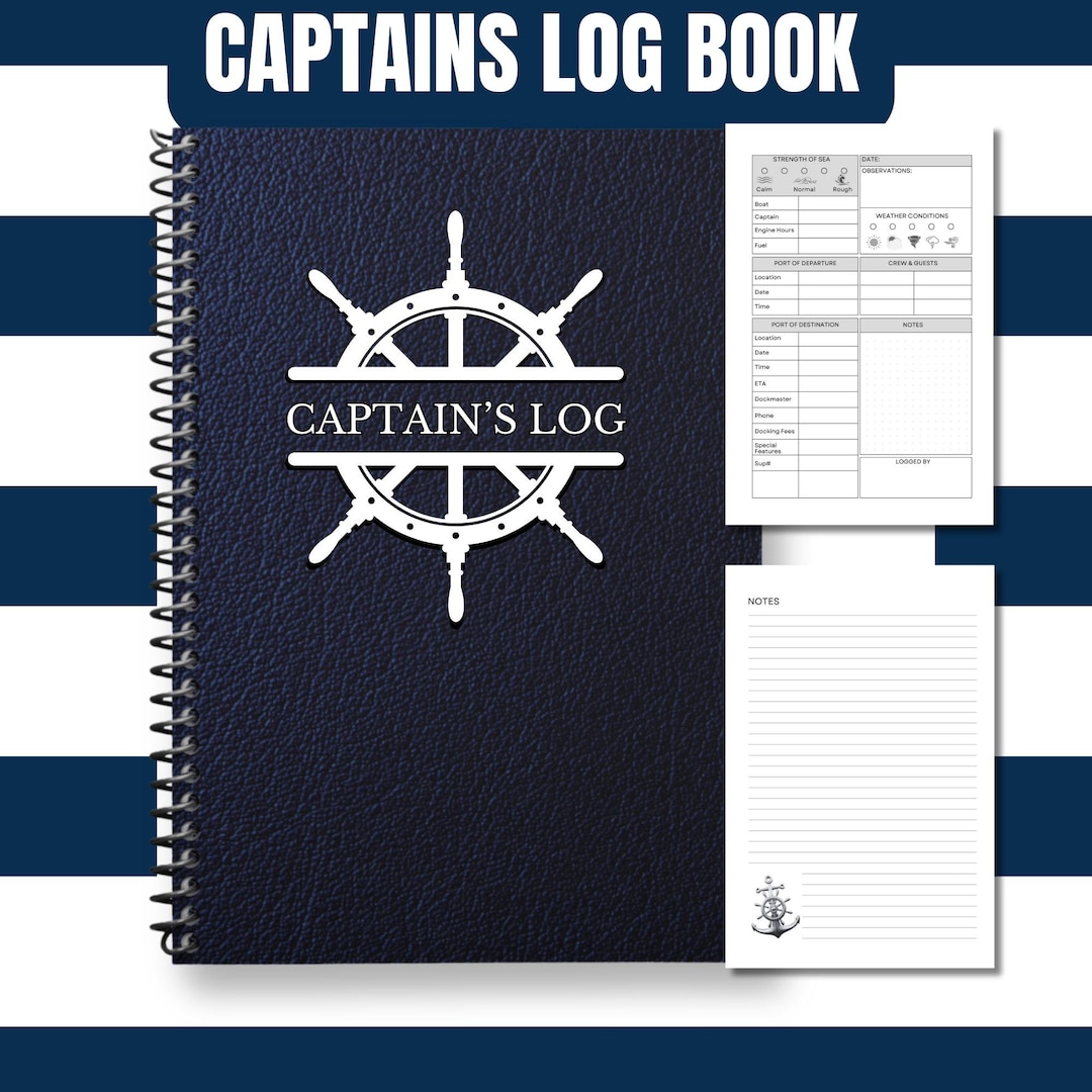 Captain's Logbook: Nautical Boating Journal, Yacht Log Book - Etsy