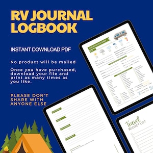RV Travel Journal: Road Trip Logbook (digital Download) - Etsy