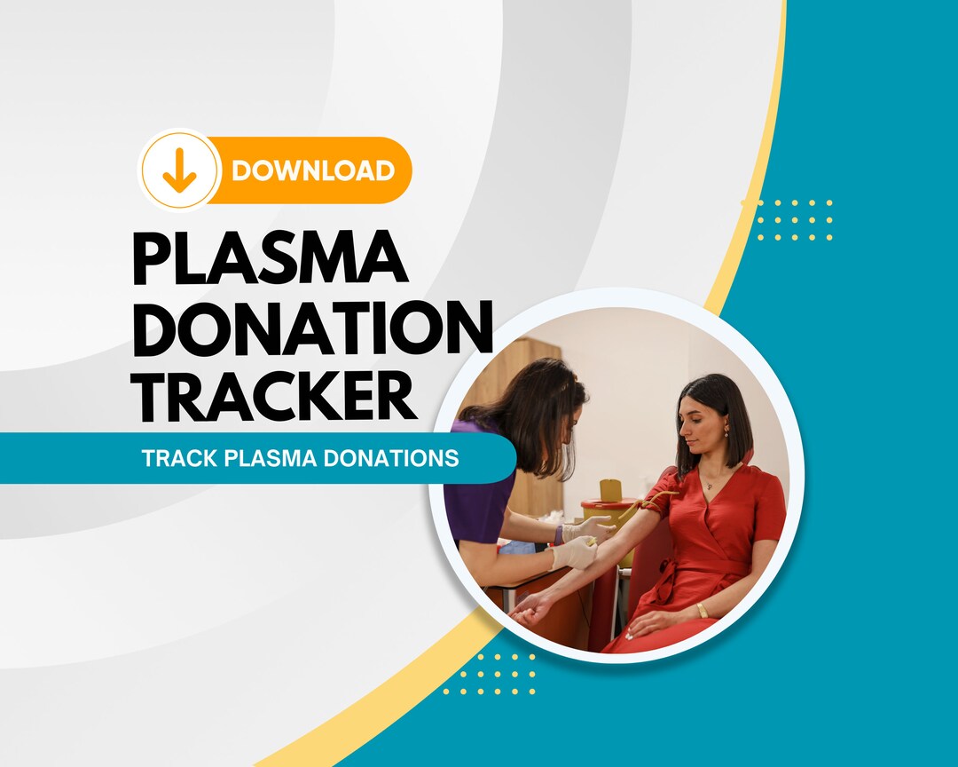 Plasma Donation Tracker Digital Download | 2 Page PDF Log Sheet ...