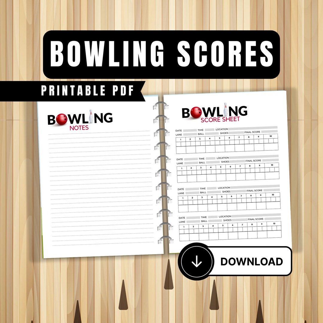 Printable Bowling Score Sheet: League & Game Tracker (PDF Download) - Etsy