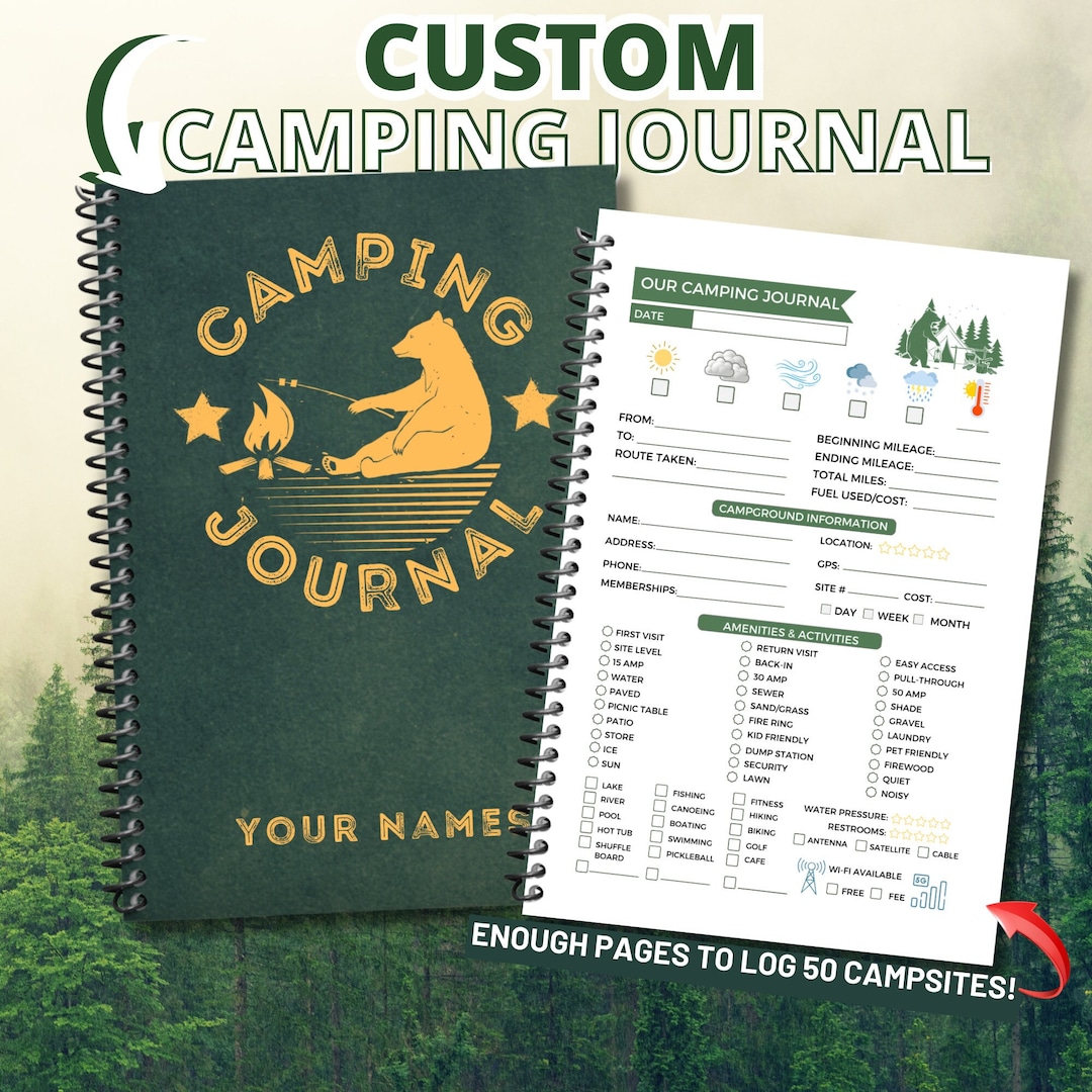 Custom Camping Journal | Unique Camping Gift for Campers and RV Owners ...