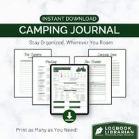 Camping Log Book Printable RV Log Book Camper Camping Journal Printable ...