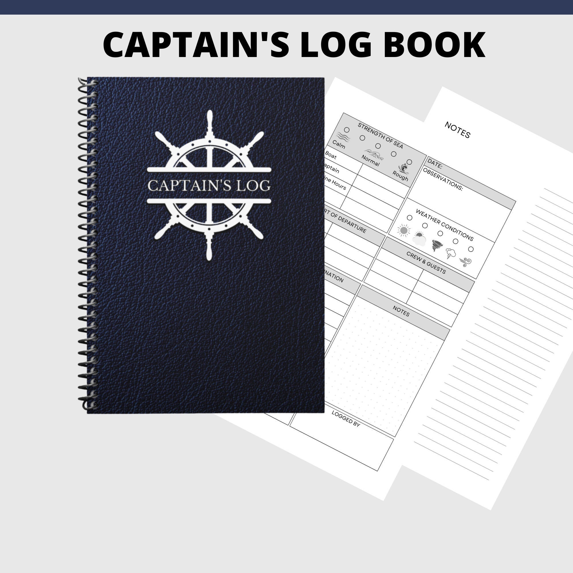 Captains Logbook Boat Captain Gift Captain Log Book Journal Notebook ...