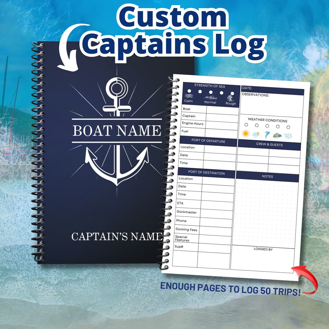 Personalized Captain's Log Book: Nautical Boating Journal - Etsy