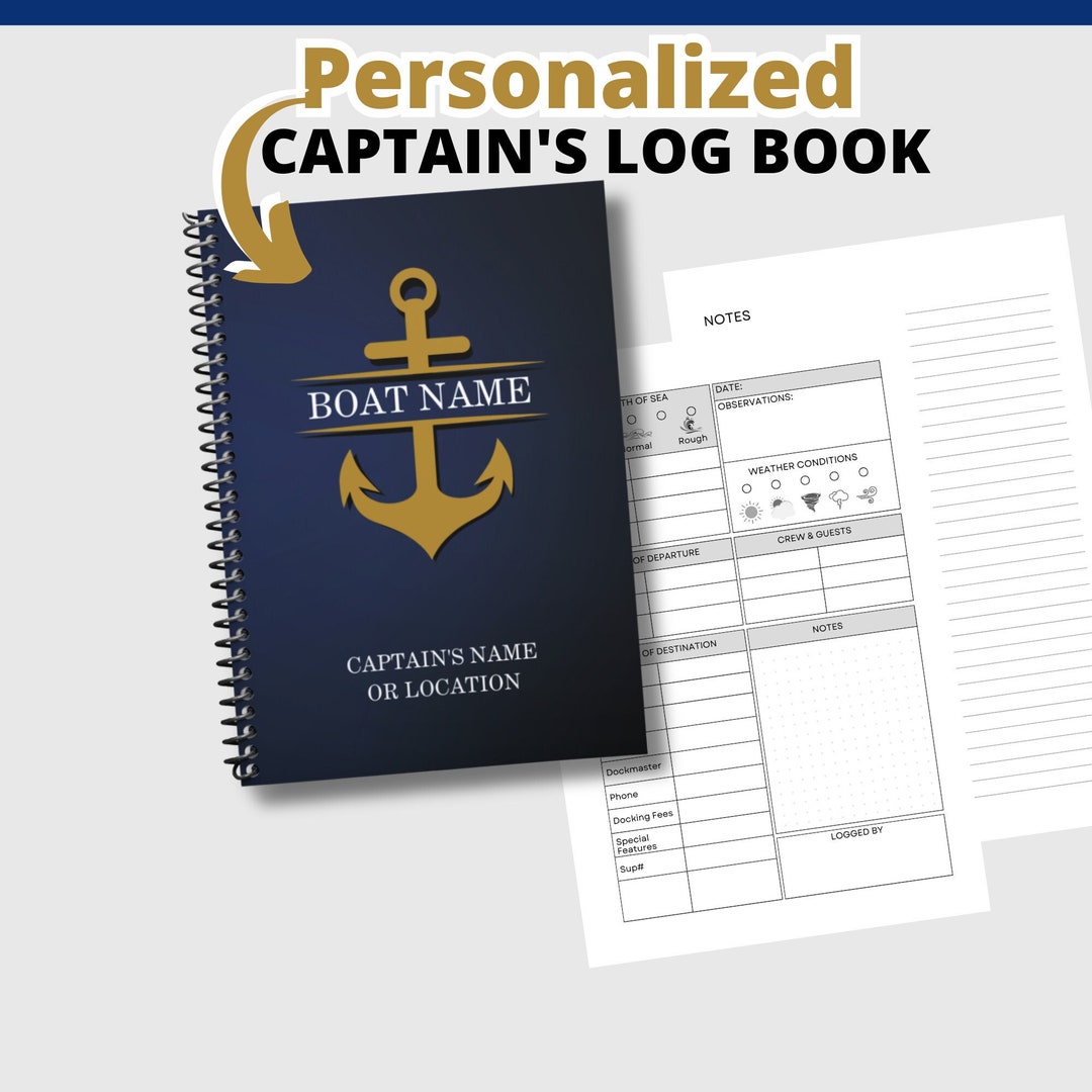 Personalized Boat Captains Log Gift for Boaters Ship Logbook - Etsy
