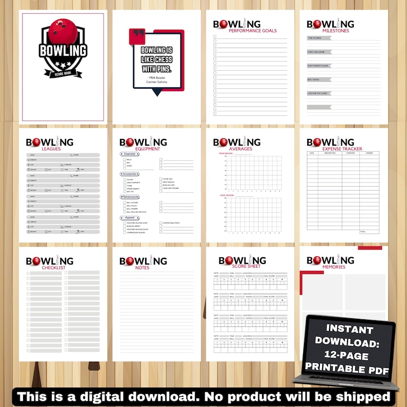 Printable Bowling Score Sheet: League & Game Tracker (PDF Download) - Etsy