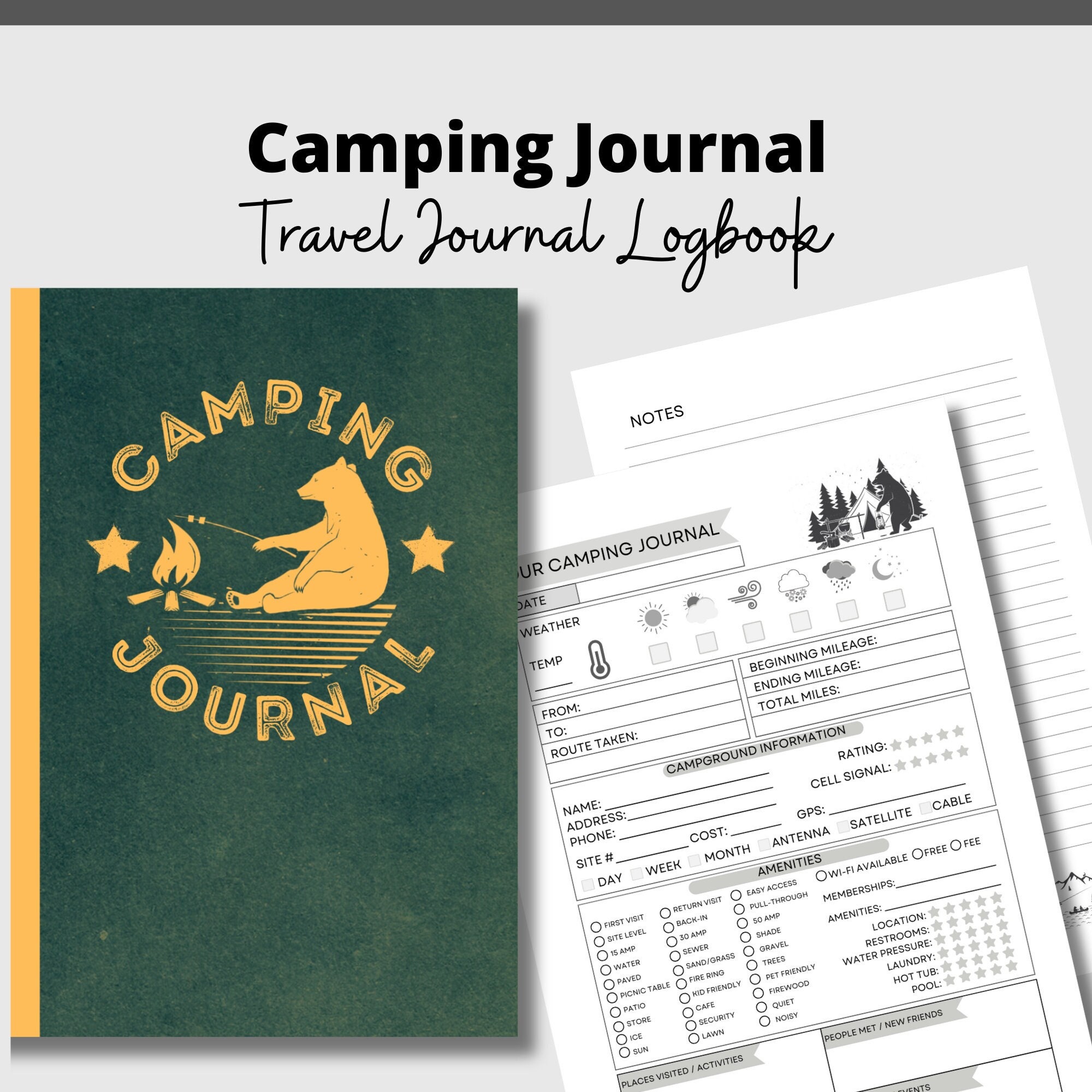 Camping Journal Travel Logbook 120-page Camping Log Book - Etsy