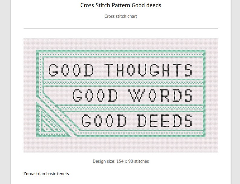 PDF Pattern Zoroastrian Tenets- Good Thoughts, Good Words, Good Deeds ...