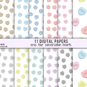 Taylor Swift Themed Candy Digital Paper - Conversation Hearts ...