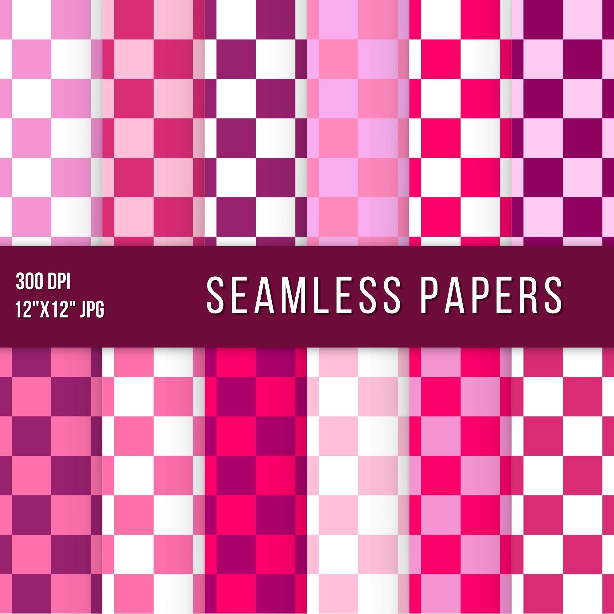 Pink Vans Themed Digital Paper - Checkered - Seamless Patterns ...