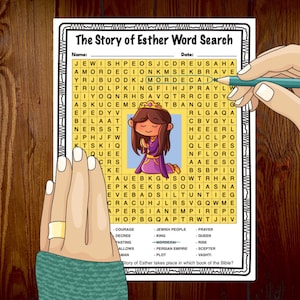 The Story of Esther Word Search Bible Puzzle Worksheet Printable ...