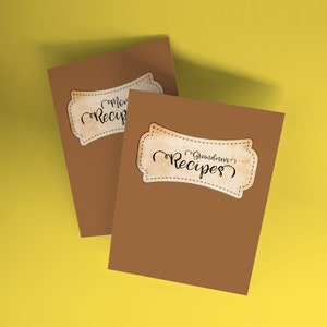 Recipe Binder Cover and Spine - US Letter + A4 - 6 Variations of Recipe ...