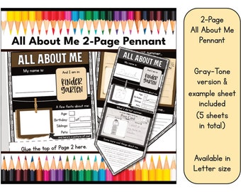 Back to School All About Me Pennant Flag - Etsy