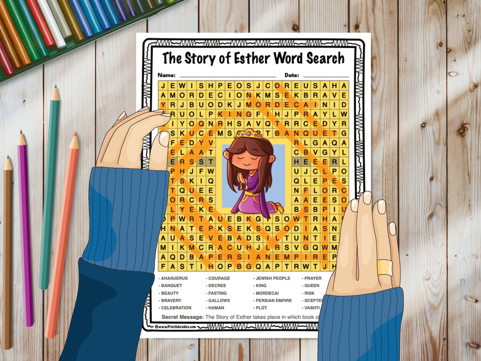 The Story of Esther Word Search and Crossword Puzzle Activity Pack ...