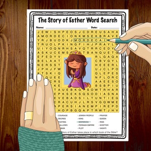 The Story of Esther Word Search and Crossword Puzzle Activity Pack ...