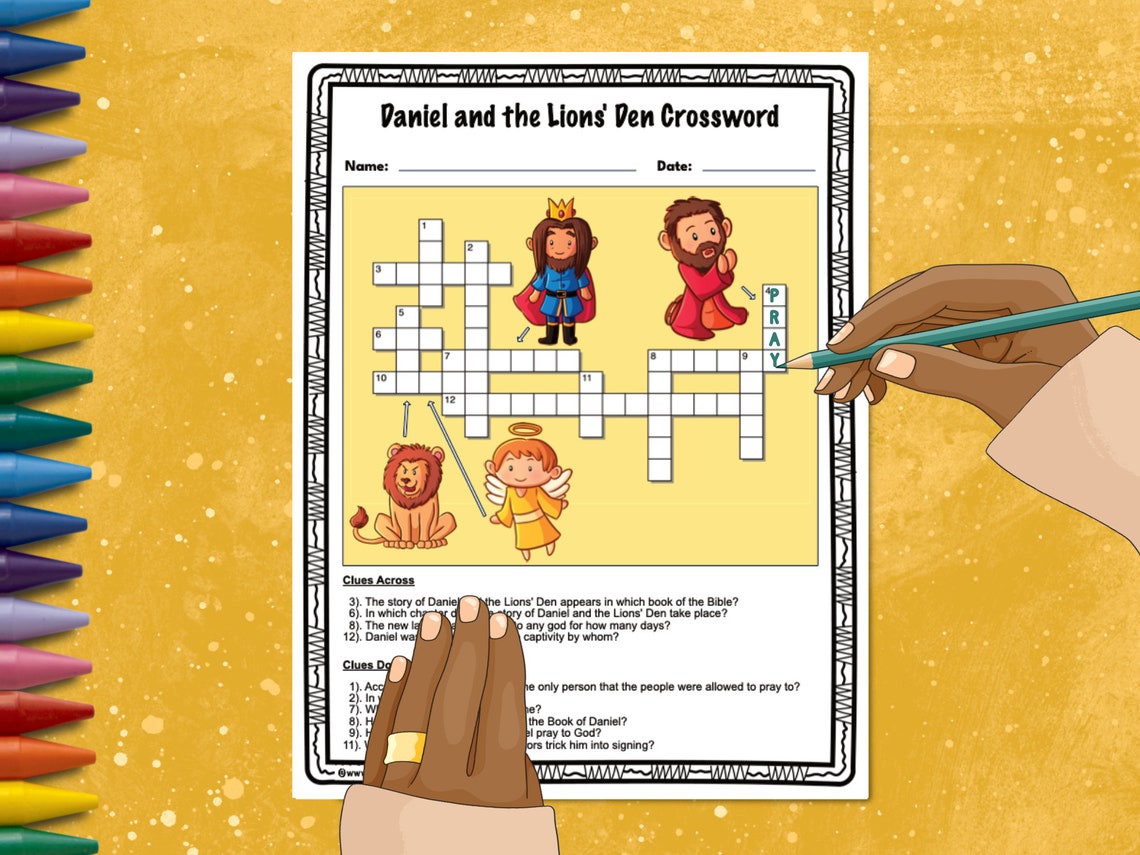 Daniel & the Lions' Den Word Search and Crossword Puzzle Activity Pack ...