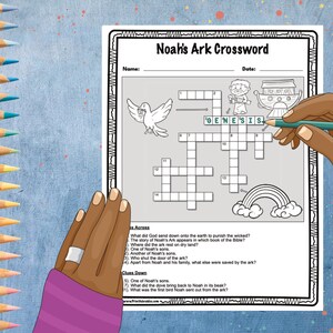 Noah's Ark Word Search and Crossword Puzzle Activity Pack - Answer Key ...