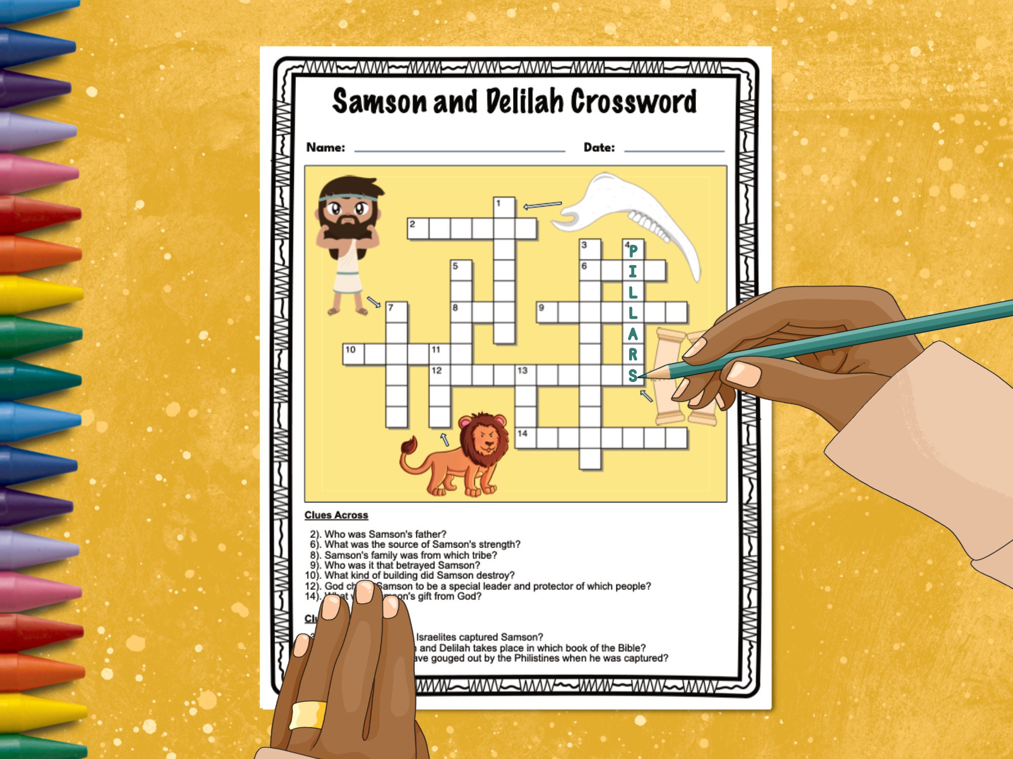 Samson and Delilah Word Search and Crossword Puzzle Activity Pack ...