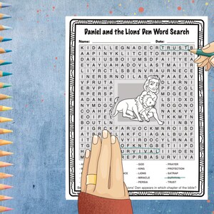 Daniel & the Lions' Den Word Search and Crossword Puzzle Activity Pack ...