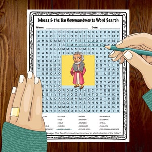 The Story of Moses Word Search and Crossword Puzzle Activity Pack ...