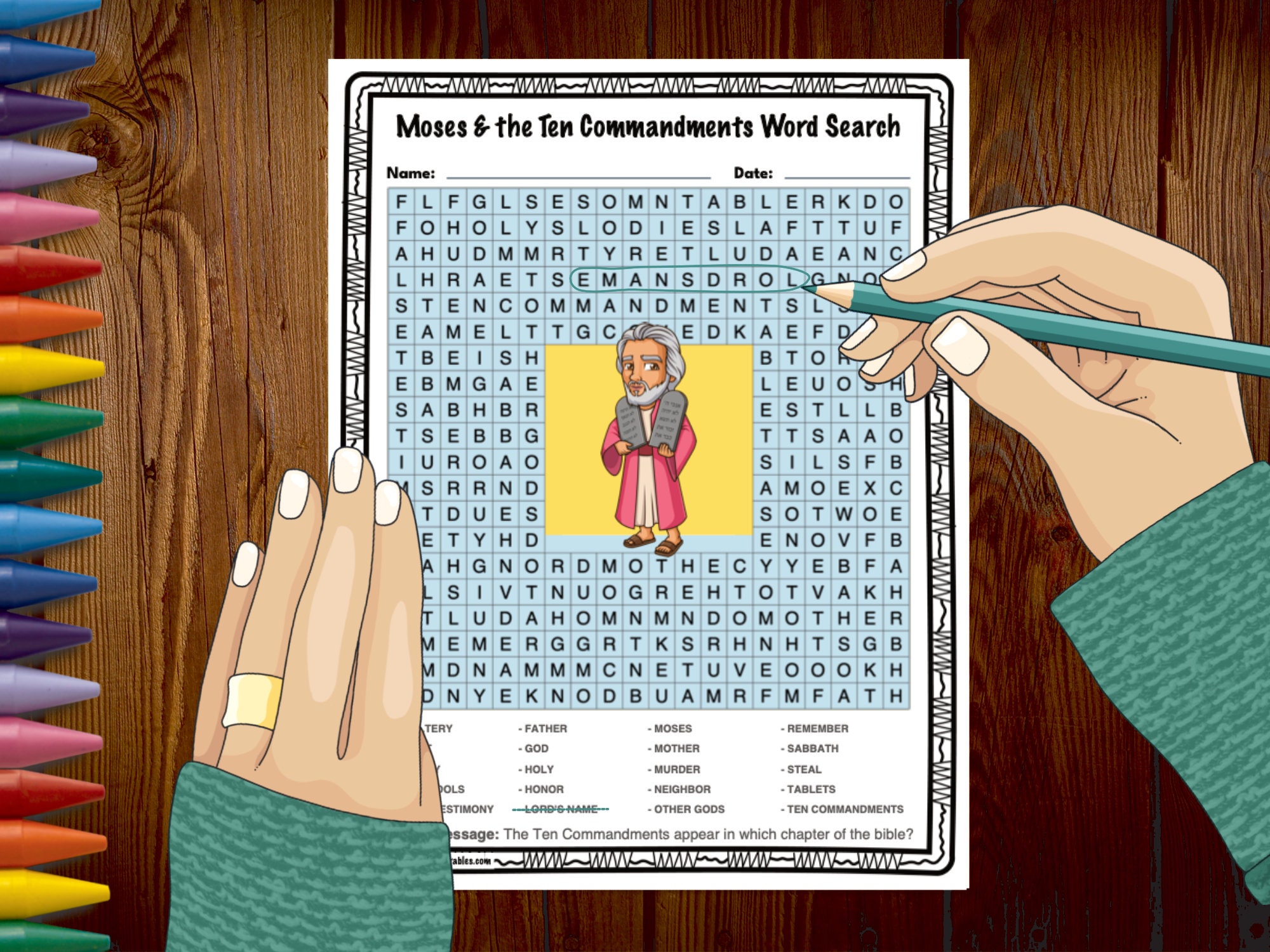 The Story of Moses Word Search and Crossword Puzzle Activity Pack ...
