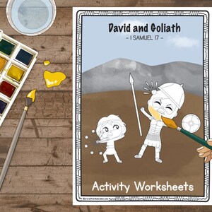 David and Goliath Activity Worksheets - Bible Printable in US Letter (8 ...