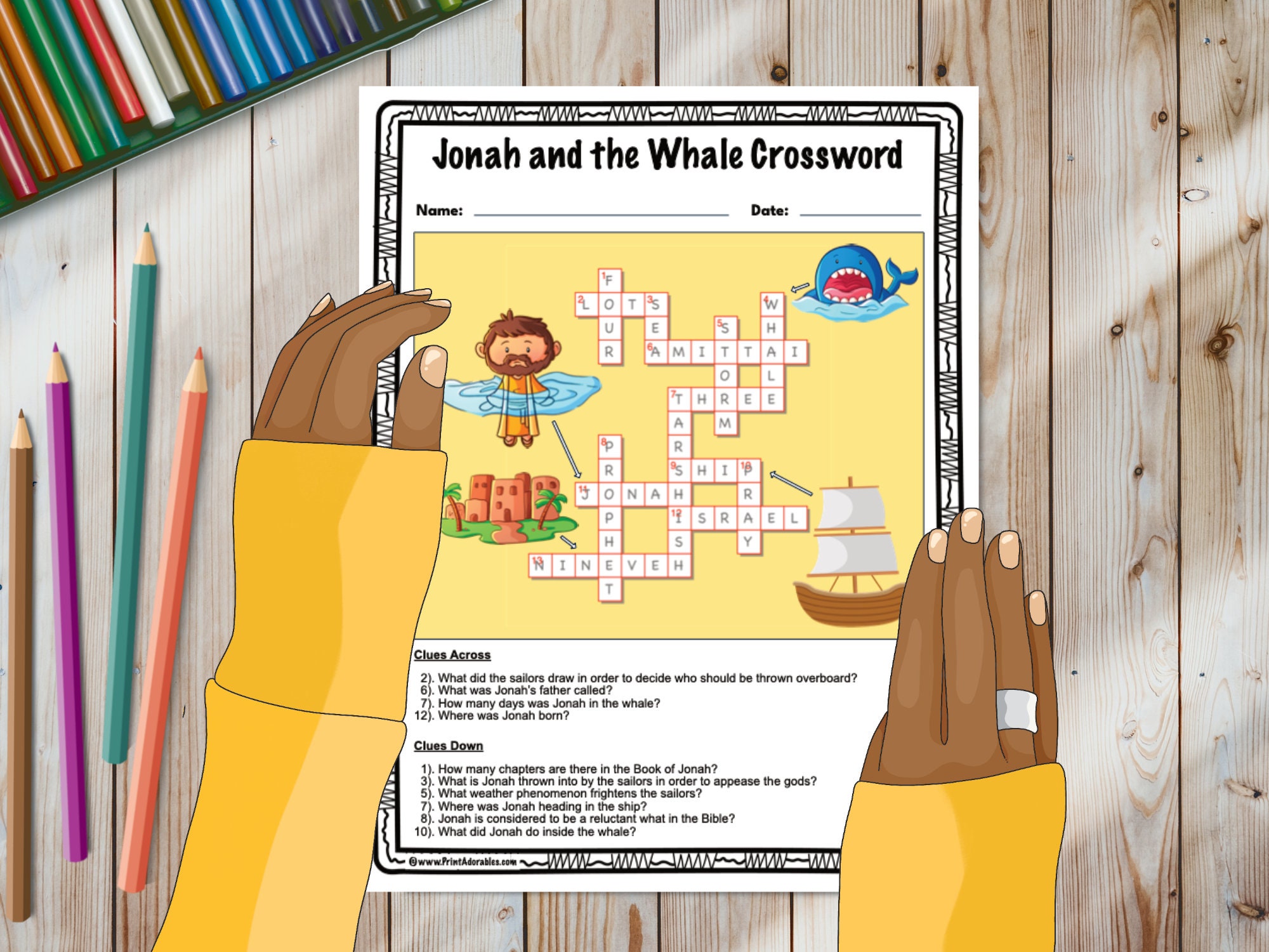 Jonah and the Whale Word Search and Crossword Puzzle Activity Pack ...