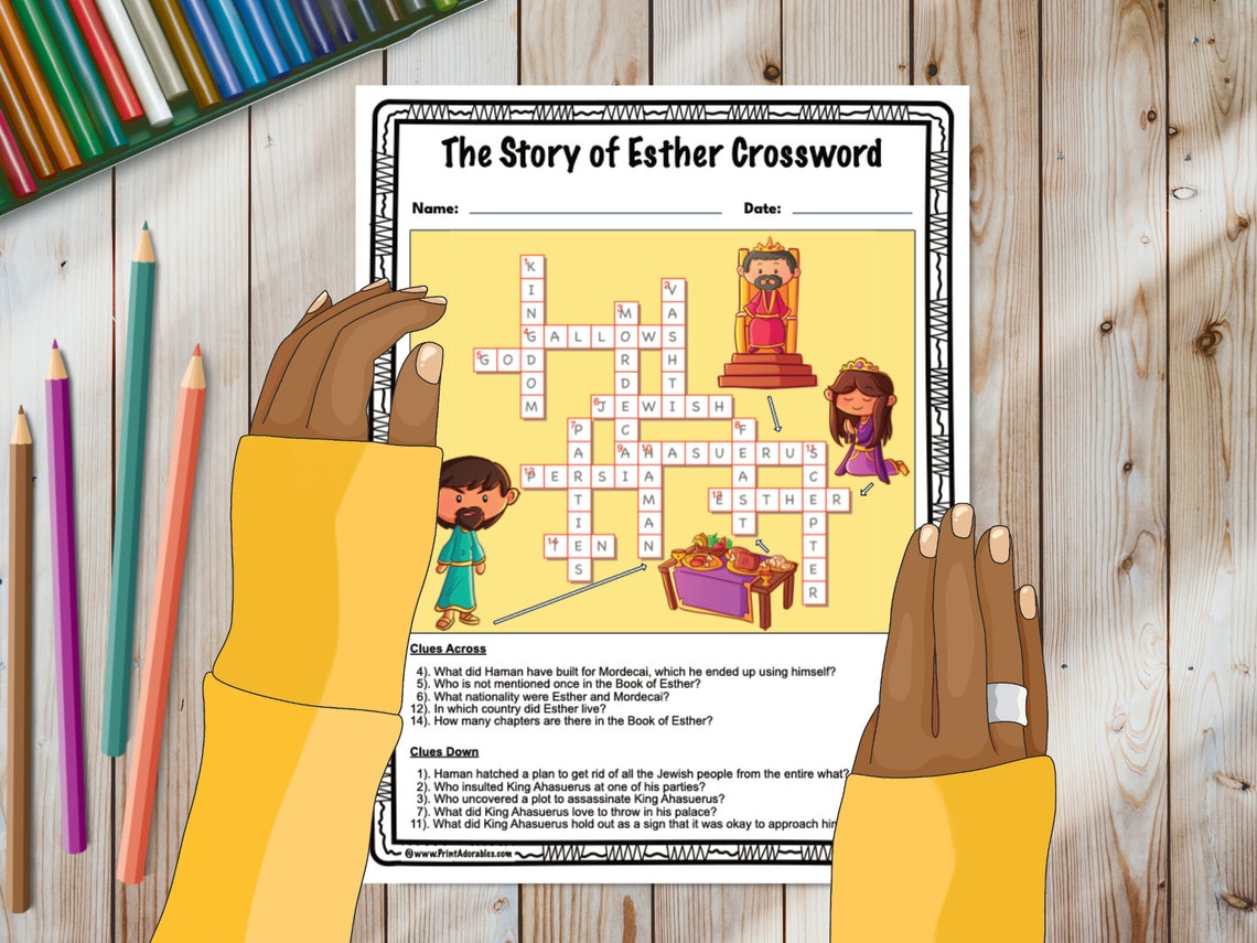 The Story of Esther Word Search and Crossword Puzzle Activity Pack ...