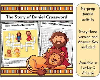Daniel and the Lions' Den Word Search Bible Puzzle Worksheet Printable ...