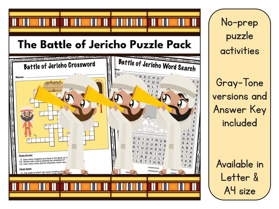 The Battle of Jericho Word Search and Crossword Puzzle Activity Pack ...