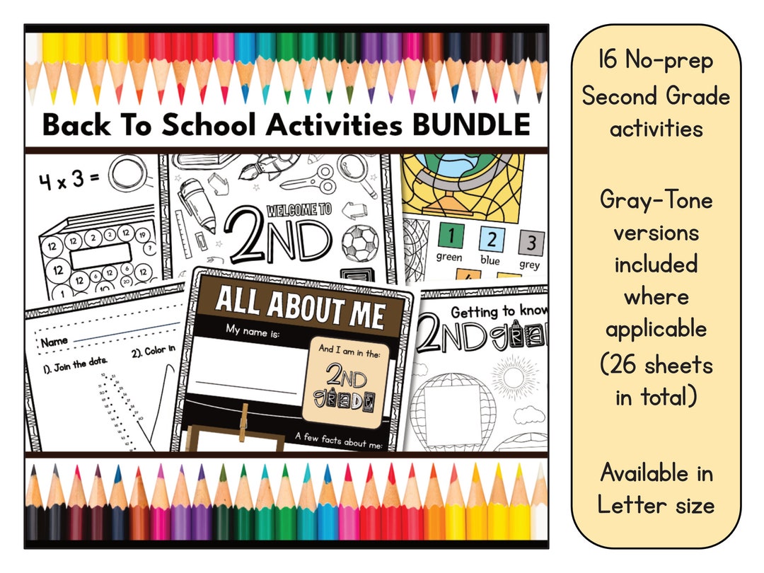 2nd Grade Back to School Activities BUNDLE 16 Second Grade - Etsy