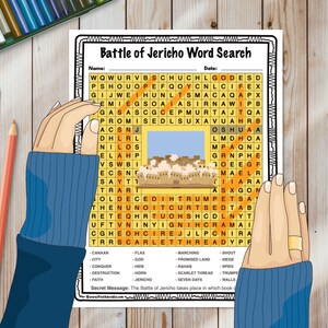 Joshua and the Battle of Jericho Word Search Bible Puzzle Activity ...