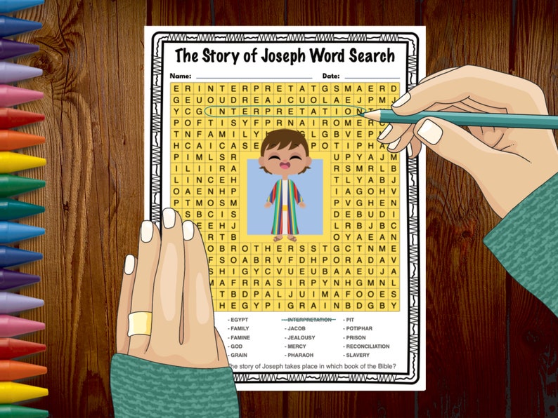 The Story of Joseph Word Search and Crossword Puzzle Activity Pack ...