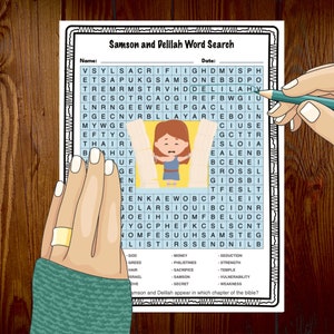 Samson and Delilah Word Search and Crossword Puzzle Activity Pack ...
