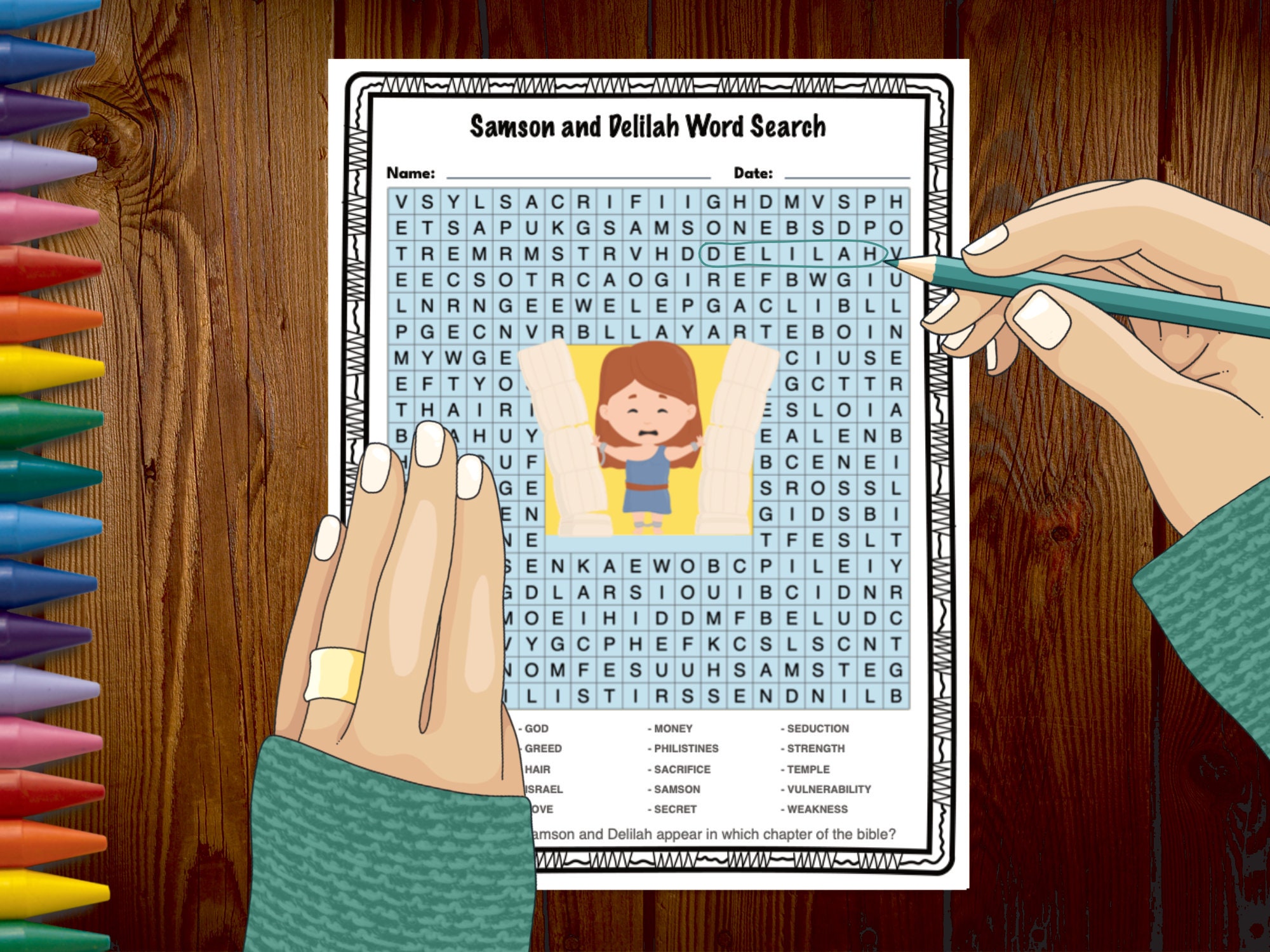 Samson and Delilah Word Search and Crossword Puzzle Activity Pack ...