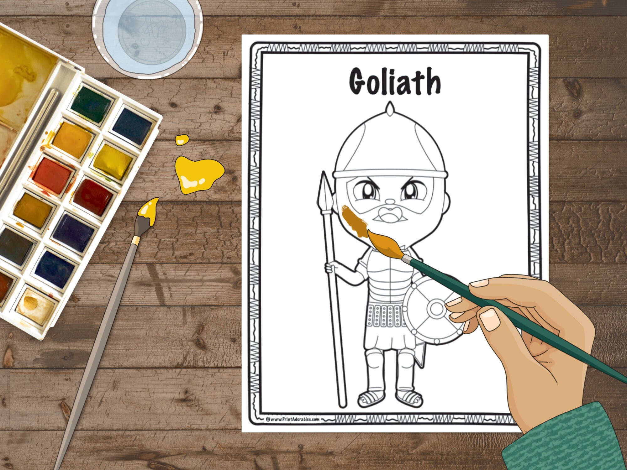David and Goliath Character Posters and Coloring-in Activity Sheets - Etsy