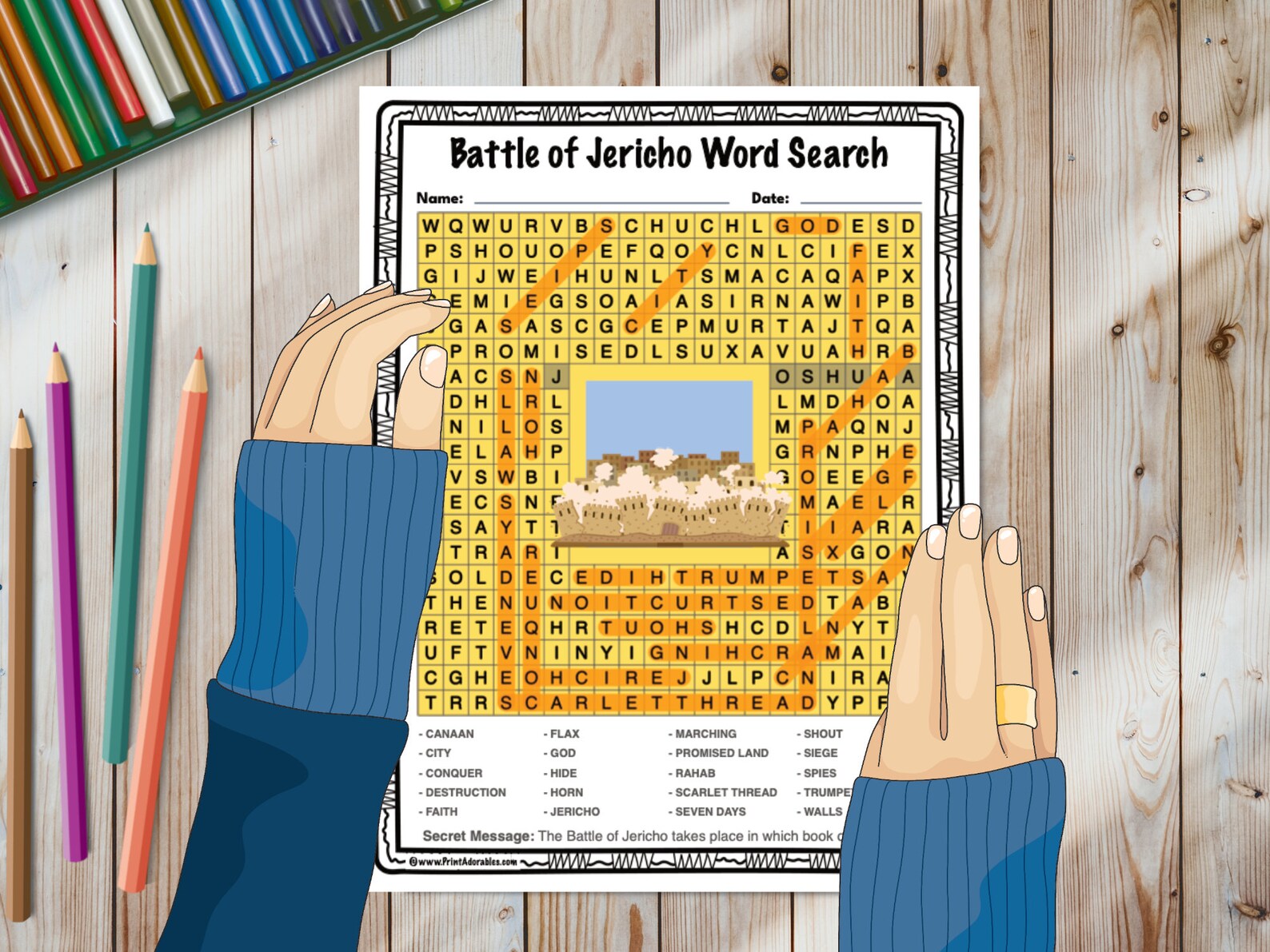 The Battle of Jericho Word Search and Crossword Puzzle Activity Pack ...