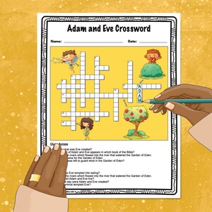 Adam and Eve Crossword Puzzle Printable - Answer Key Included ...