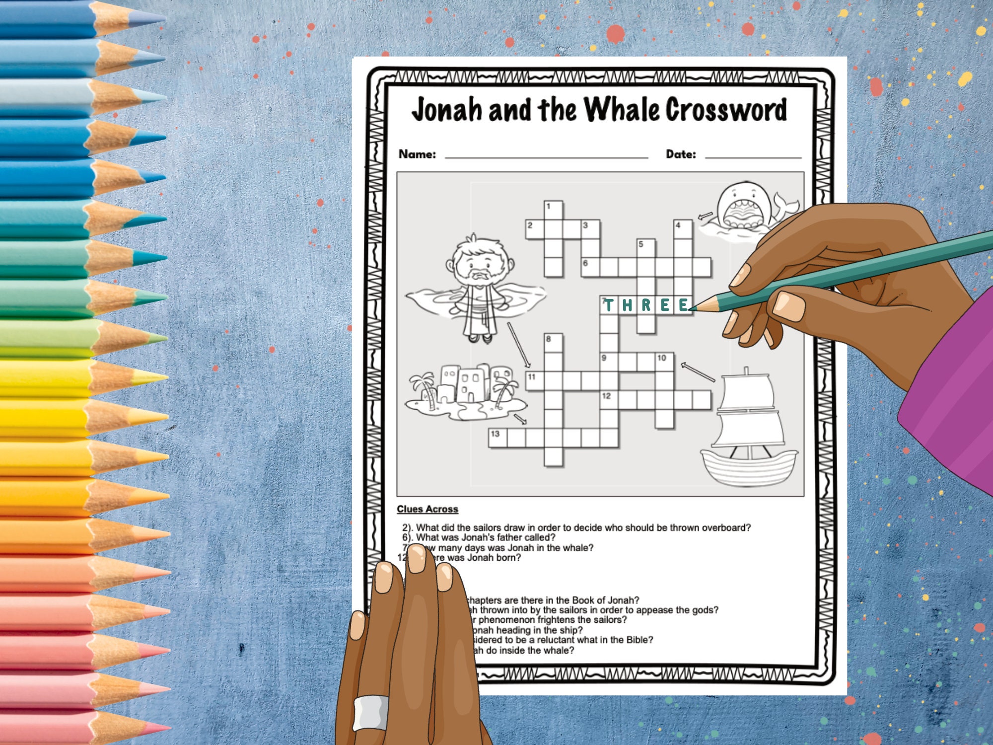 Jonah and the Whale Word Search and Crossword Puzzle Activity Pack ...