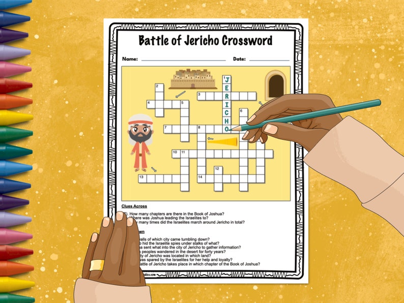 Joshua and the Battle of Jericho Crossword Puzzle Printable - Answer ...