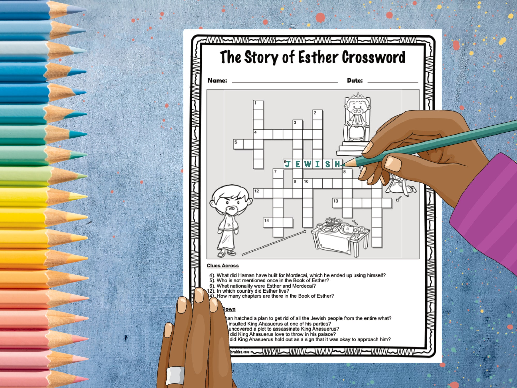 The Story of Esther Word Search and Crossword Puzzle Activity Pack ...