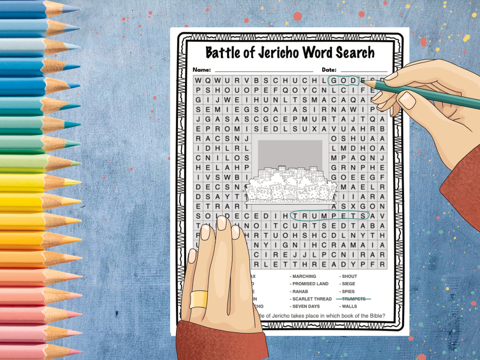 The Battle of Jericho Word Search and Crossword Puzzle Activity Pack ...