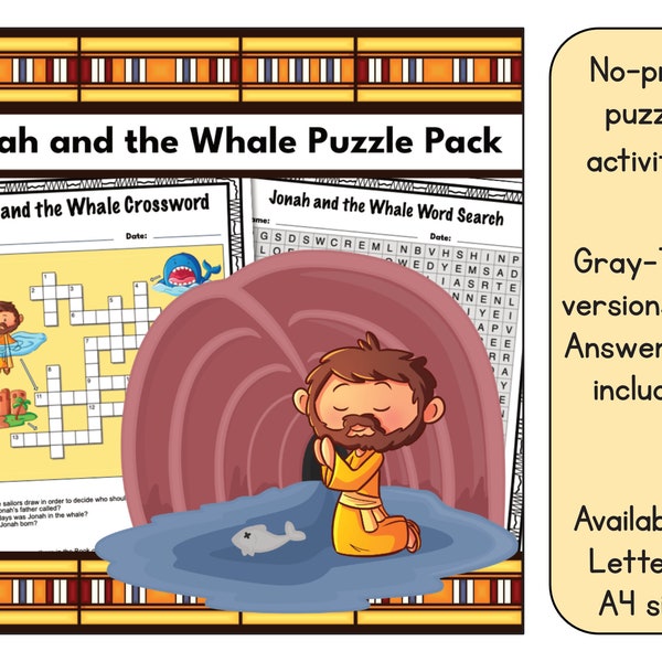 Jonah and the Whale Word Search - Etsy