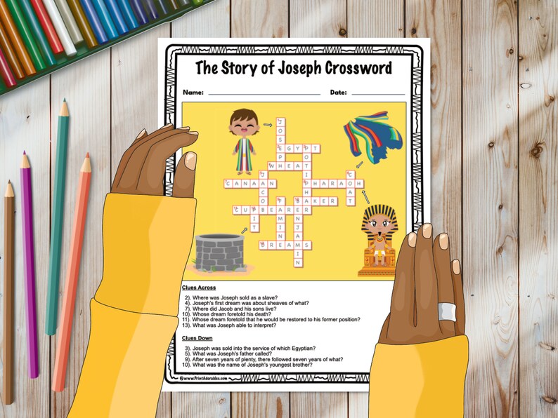 The Story of Joseph Word Search and Crossword Puzzle Activity Pack ...